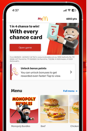 Mcdonalds instant win store